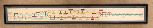 Vintage 1960's London Underground/Tube Train Carriage Map District Line ...