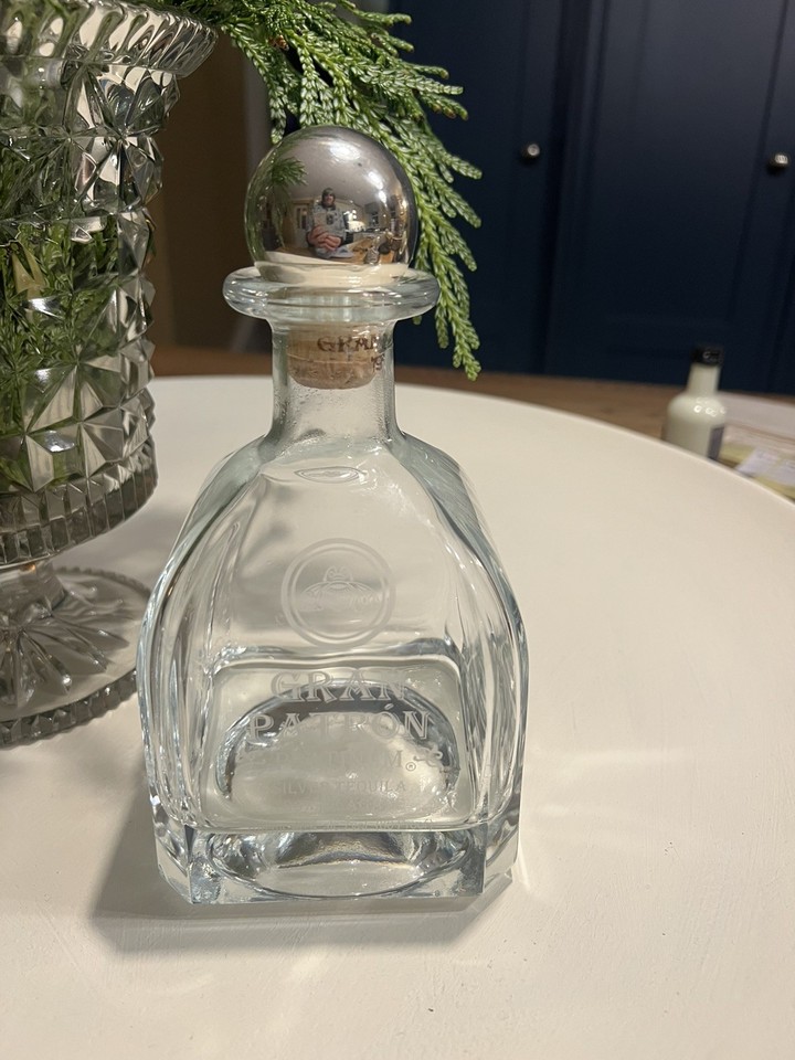 Gran Patron Platinum Silver Tequila Bottle/Decanter with Silver Cork ...