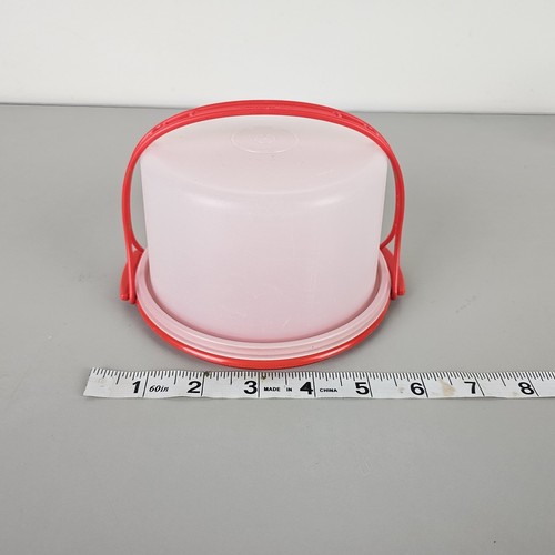 Tupperware Toys Mini Red Cake Case Carrier Holder Cupcake 3 Piece Set ...