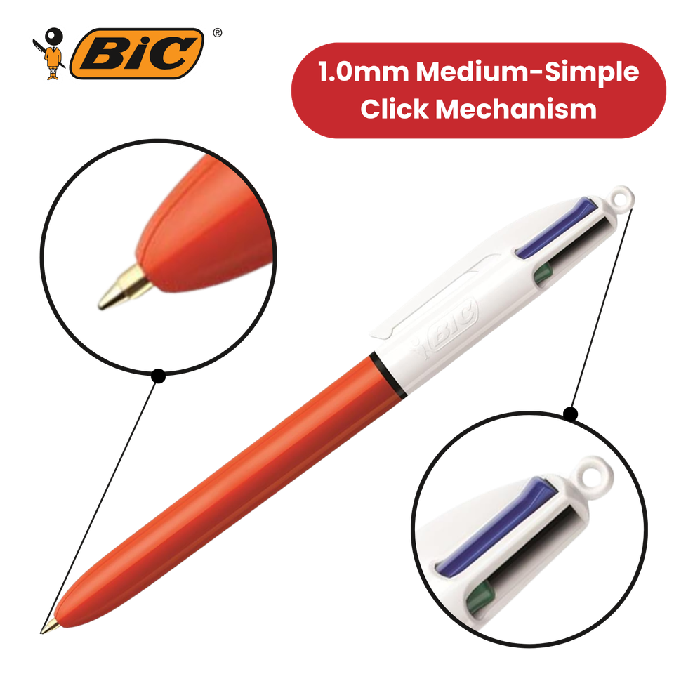 BIC 4 Colour Original Fine Lead Ballpoint Retractable Ballpoint Pen 0.8 ...