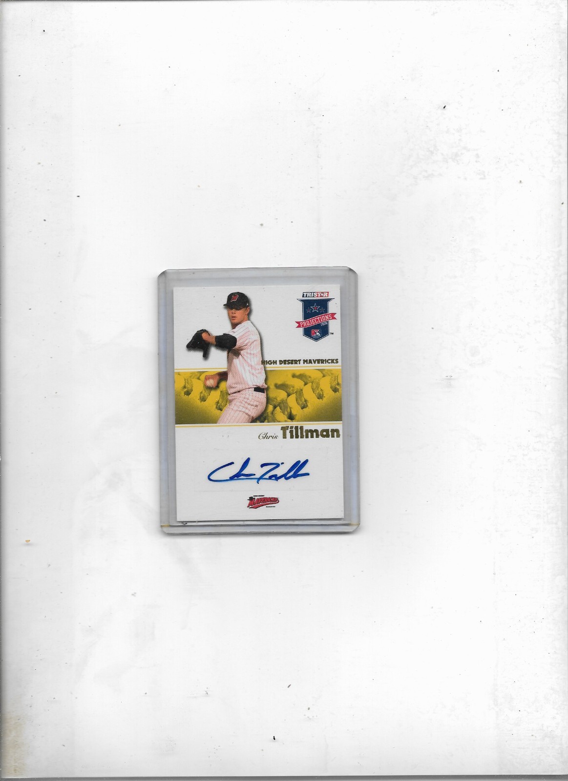 CHRIS TILLMAN 2008 TRI-STAR PROJECTIONS BASEBALL YELLOW AUTOGRAPH ...