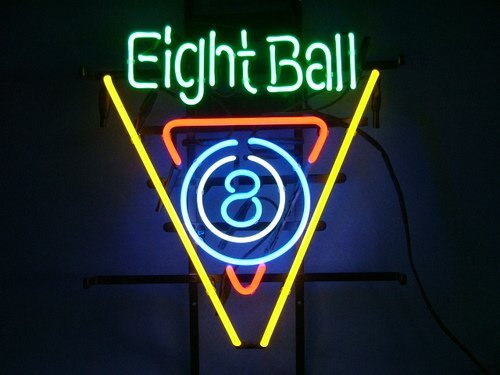 8 Eight Ball Billiards Neon Light Sign 24"x20" Lamp Glass Decor Space ...