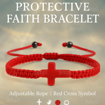 Pulsera Roja de proteccion con dije de Cruz para la proteccion Divina ...