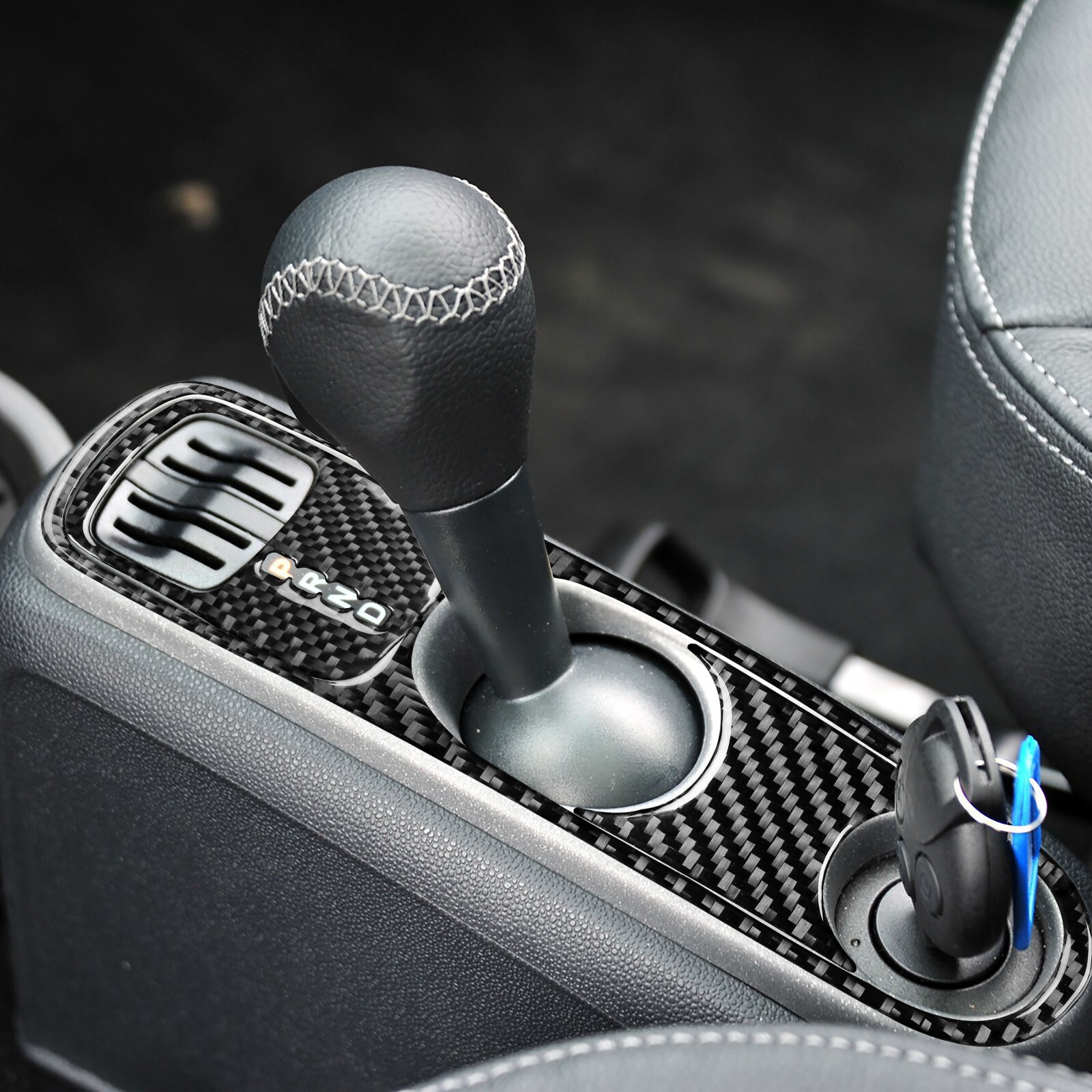 3Pcs Console Gear Shift Panel Cover Carbon Fiber Trim For Smart Fortwo ...