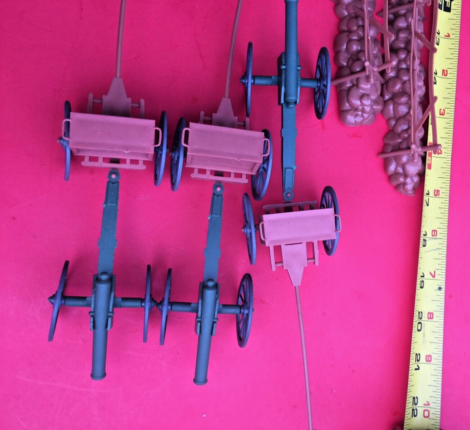 54mm Civil War artillery set 8 guns cannon 4 Limber Wagons Plastic no ...