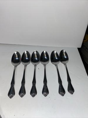ONEIDA TEASPOON TRUE ROSE ARBOR ROSE PATTERN SET OF 6 | eBay