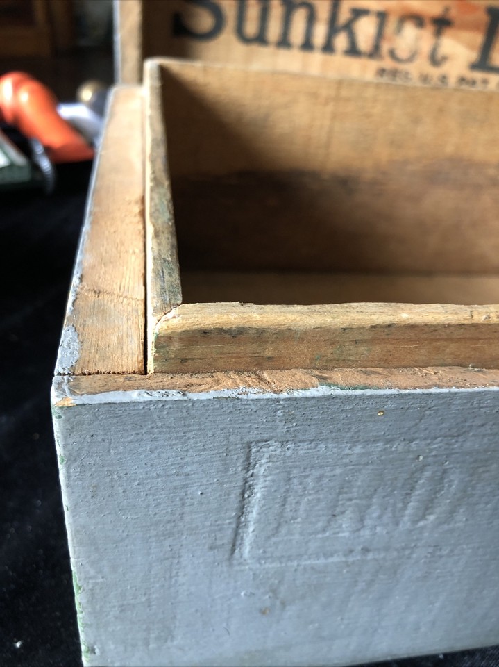 Vintage Handmade Wood Chest Tool Box Old Rustic Storage Sunkist Fruit ...