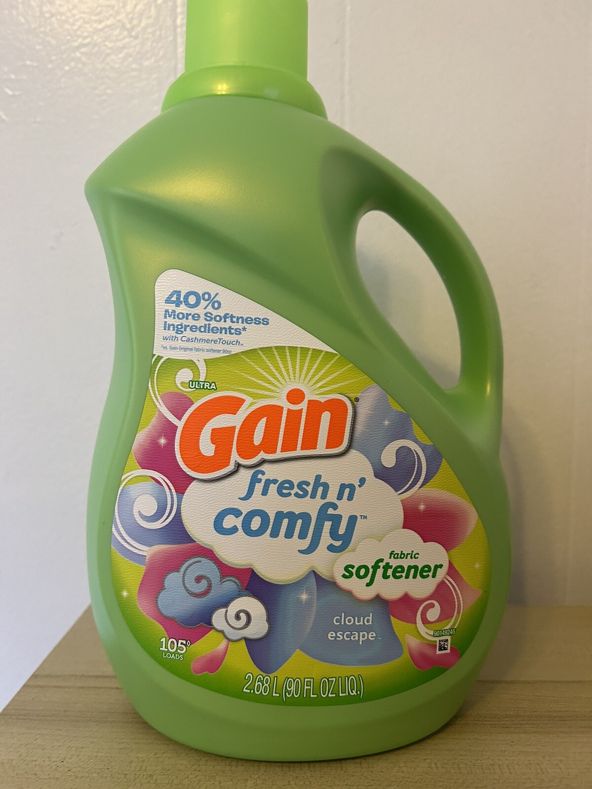 Ultra Gain Fresh N' Comfy Fabric Softener Cloud Escape 105 Loads 90 Oz ...
