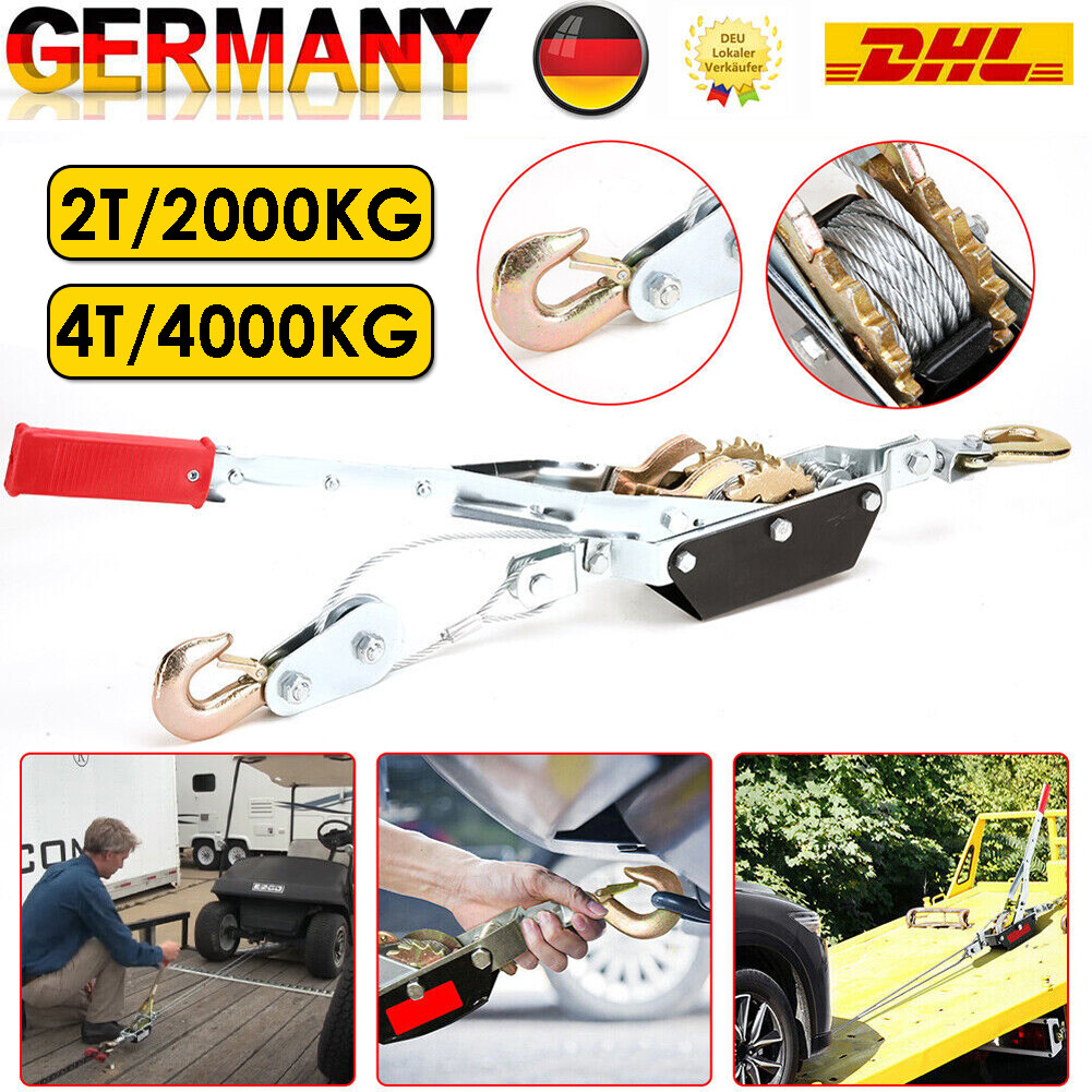 Ratschenzug Seilzug mit Ratsche 2T 4T Zug Flaschenzug Handseilwinde ...
