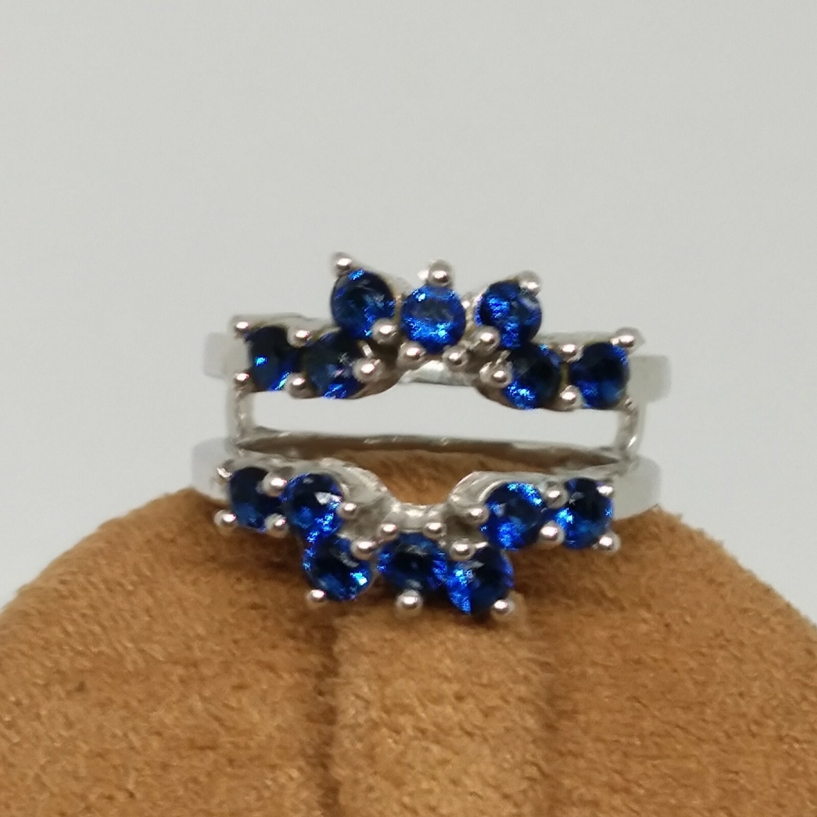 Lab-Created Blue Sapphire Solitaire Enhancer Guard Wrap Insert Ring ...