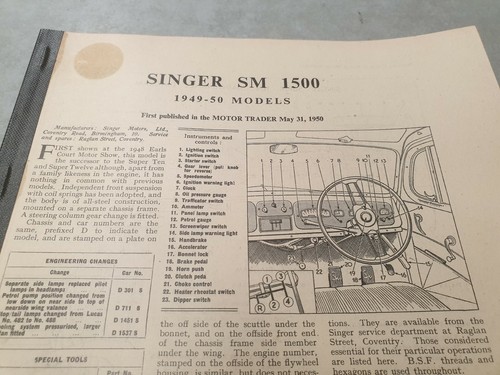 1949- 1950 SINGER SM 1500 Repair Manual Info | eBay