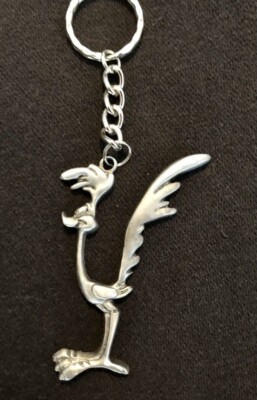 Pewter Road Runner Beep Beep Wile E Coyote Silver Metal Fob Keychain | eBay