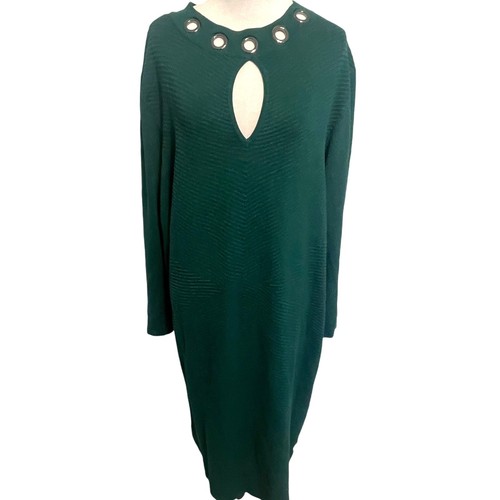 Torrid At The Knee Sweater Grommet Dress Womens Size 4X Forest Green ...