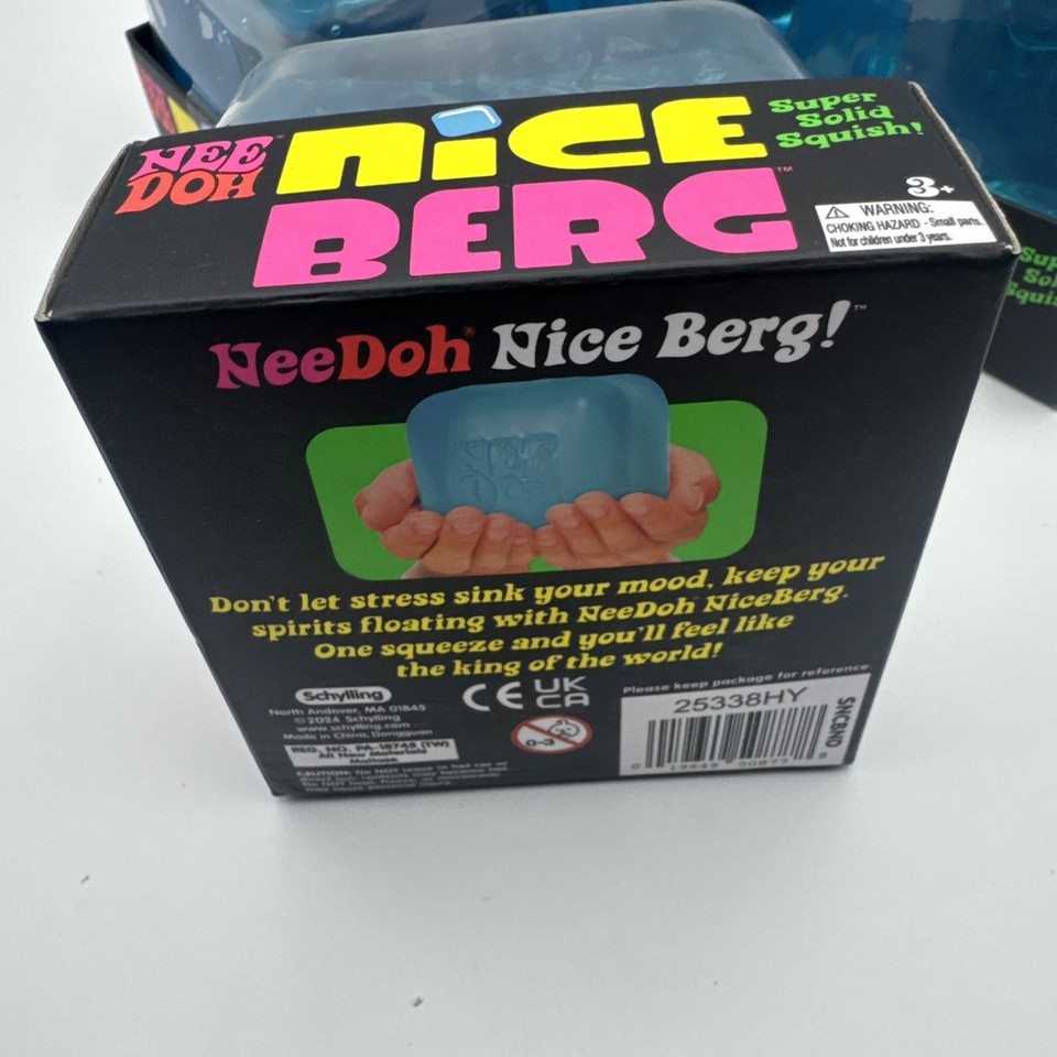 NeeDoh Nice Berg Blue XL Giant Niceberg Solid Squish Cube Ice Block ...