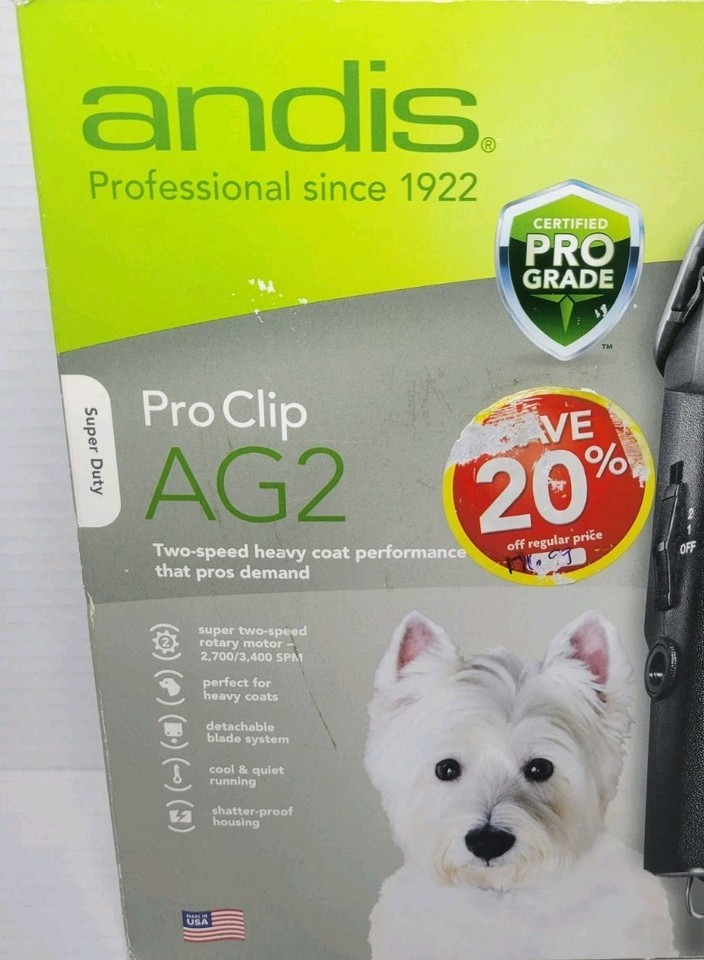 Andis Pro Clip AG2 2 Speed Plus Detachable Blade Electric Clippers ...