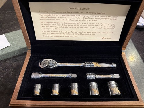 Snap-On 70th Anniversary Ratchet/Socket Set 24K Gold Engraved with ...