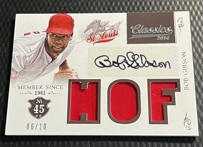 2014 Bob Gibson Cardinals 6/10 Panini Classics Membership Autograph ...