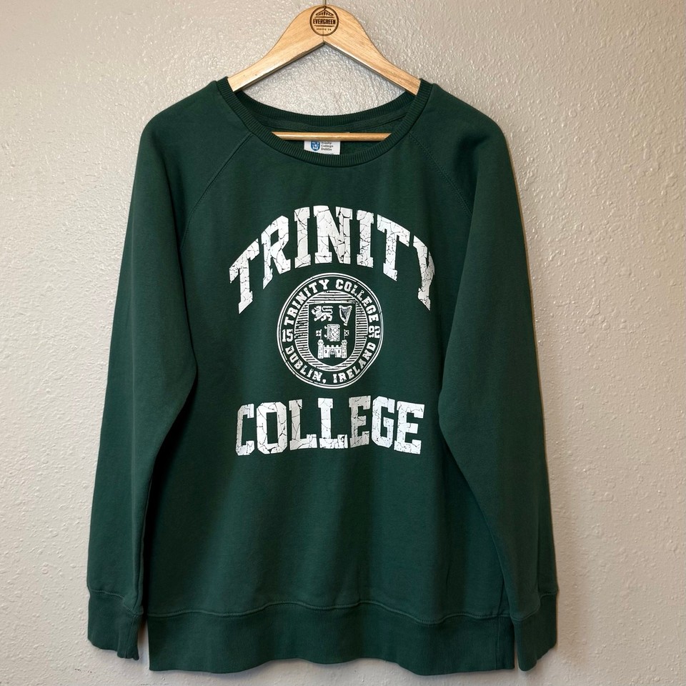 Trinity College Dublin Sweatshirt Ireland Crest Raglan Green Size ...