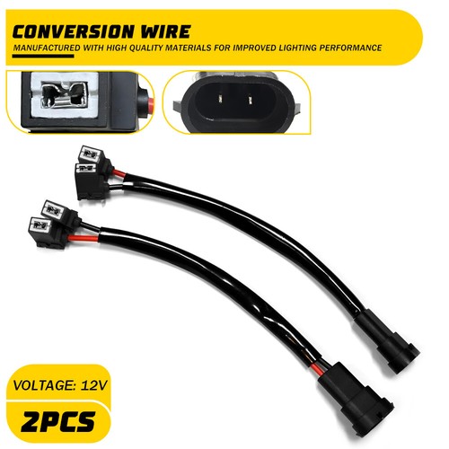 H11 H8 H9 Conversion Wire Two Harness Head Light Light Beam Adapter ...
