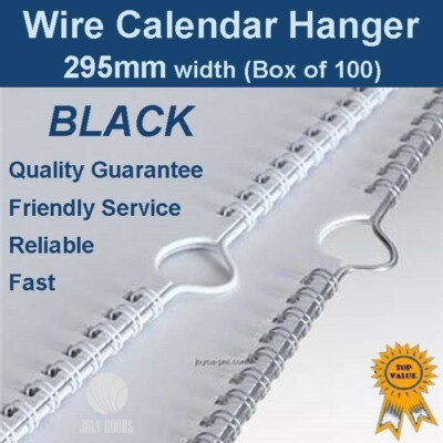 Wire Calendar Hanger - 295mm - BLACK (Box of 100) | eBay