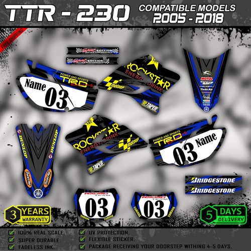 YAMAHA TTR 230 2005 - 2018 DECALS GRAPHICS STICKER NEW KIT | eBay