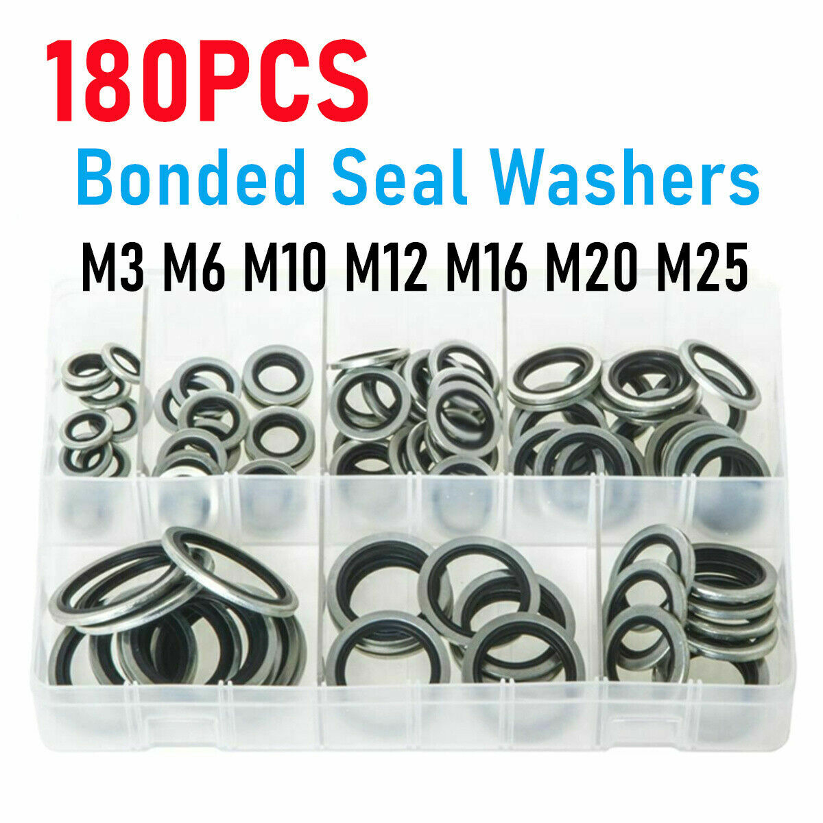 90/180/270PCS Bonded Seal Washers Kit Dowty Washers Zinc Plated ...