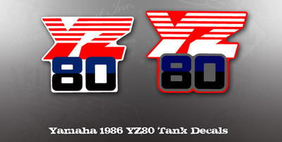 YAMAHA 1986 YZ80 FUEL TANK DECAL LIKE NOS OEM GRAPHICS | eBay