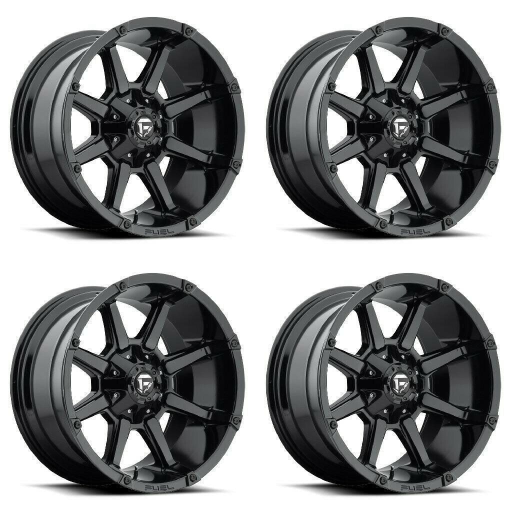 Set 4 20" Fuel D575 Coupler 20x9 6x135 6x5.5 1mm Wheels Gloss Black ...