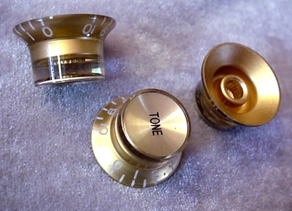 GOLD PUSH-ON ELEC GUITAR KNOB TONE -FOR SPLIT SHAFTS | eBay