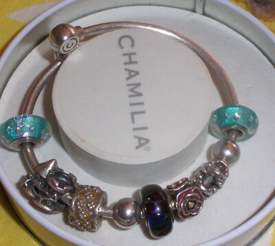 Authentic Chamilia Bangle bracelet with beads | eBay