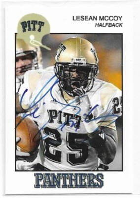 LeSEAN McCOY Autographed Signed 2008 card Pitt Pittsburgh Panthers COA ...