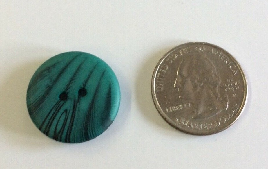 DILL BUTTONS #341097 - AQUA/NAVY 2 HOLE -23MM - 6 IN A SET | eBay