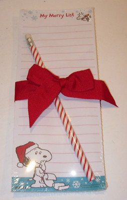 new sealed Hallmark Peanuts Snoopy Magnetic Memo Pad Pencil My Merry ...