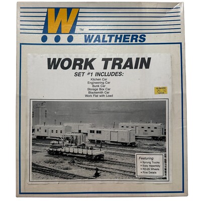 Walthers 932-86 Work Train Set #1 D&RGW SIX Pc kit C8 HO Sealed Bags ...