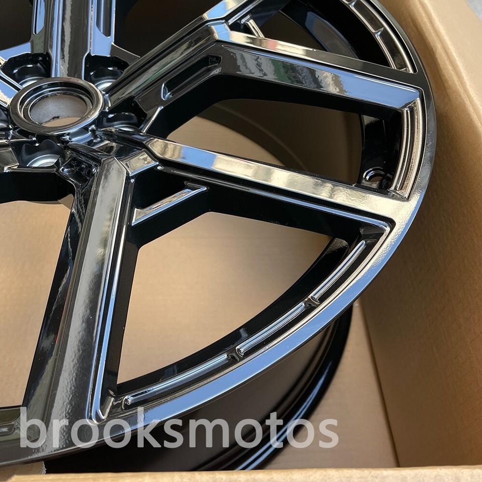 22" NEW GLOSS BLACK 5 SPOKE WHEELS RIMS FITS FOR 2019+ LAND ROVER ...