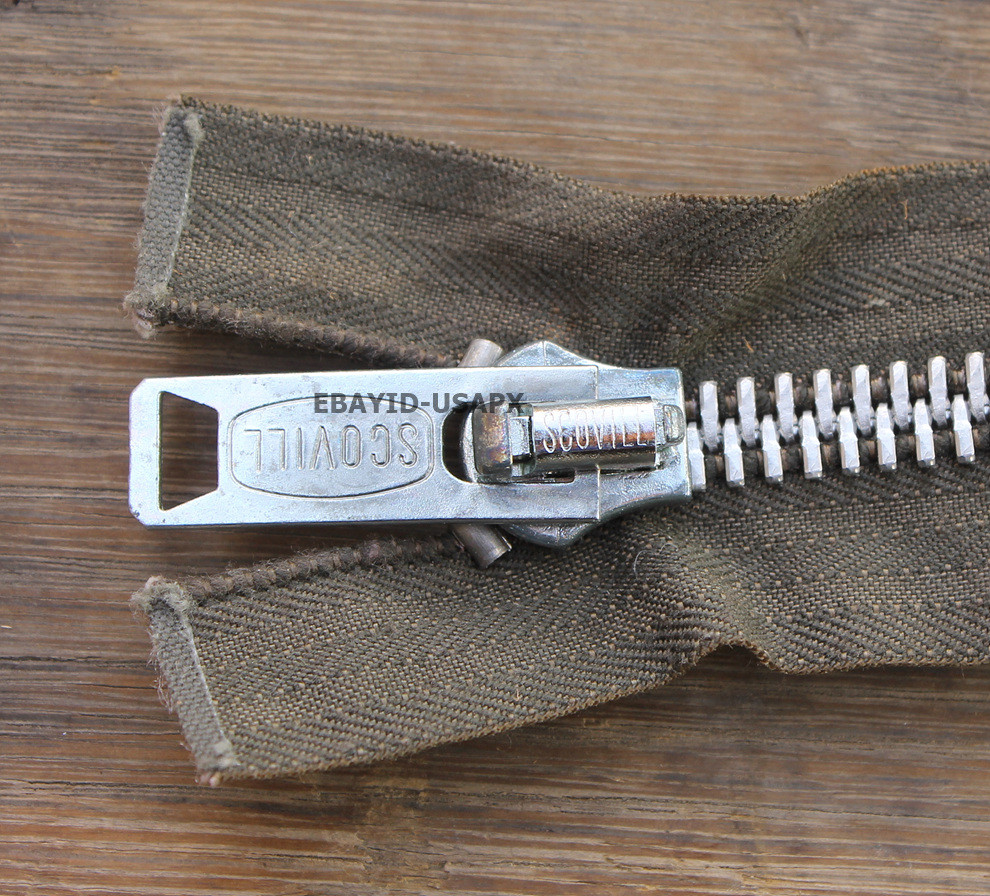 22" SCOVILL ALUMINUM MILITARY ZIPPER M65 SILVER REPLACEMENT REPAIR ...