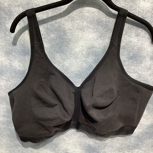Cacique Bra Size 46DDD Black Cotton Knit Wireless Smooth Back | eBay