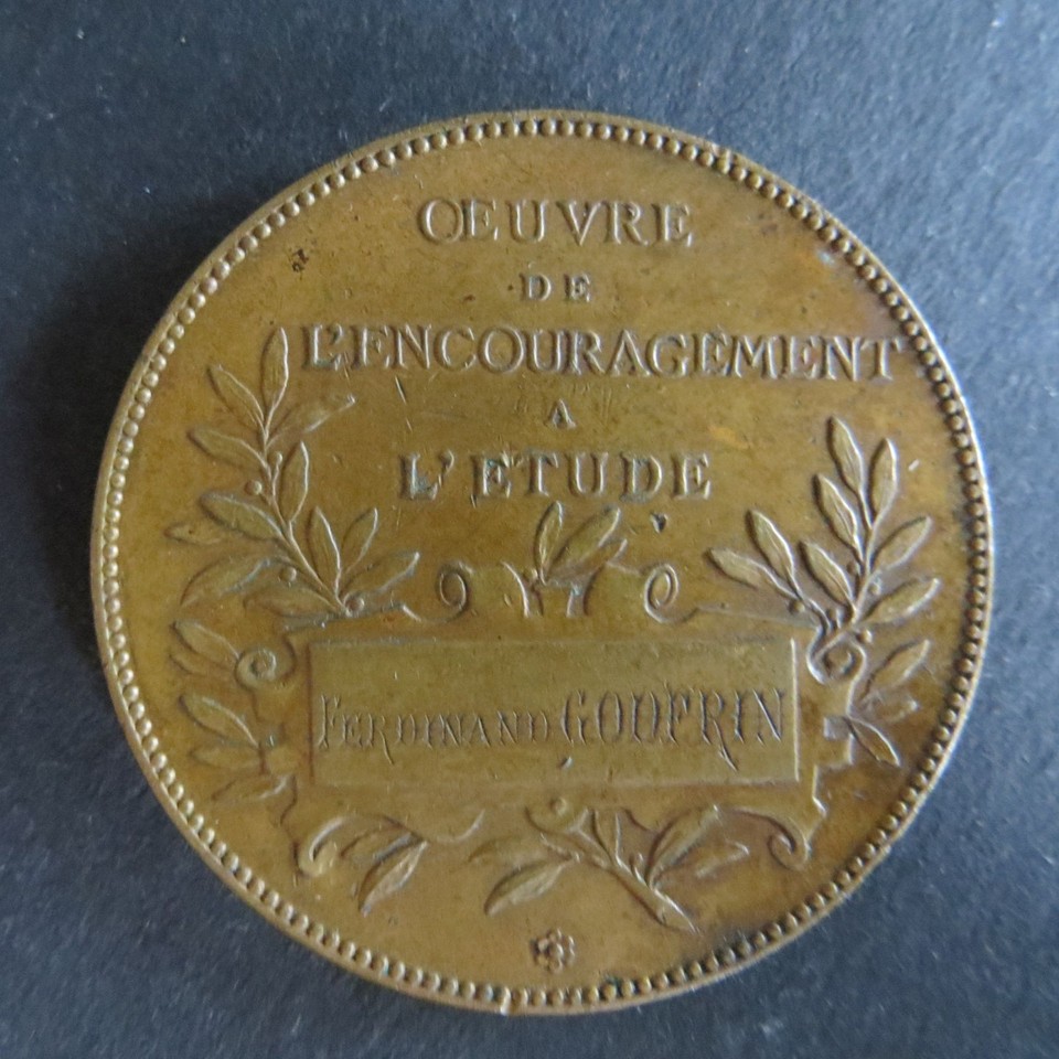 Münze Medaille Frankreich ca. 1890 Oeuvre de l'encourtagement a l'étude ...