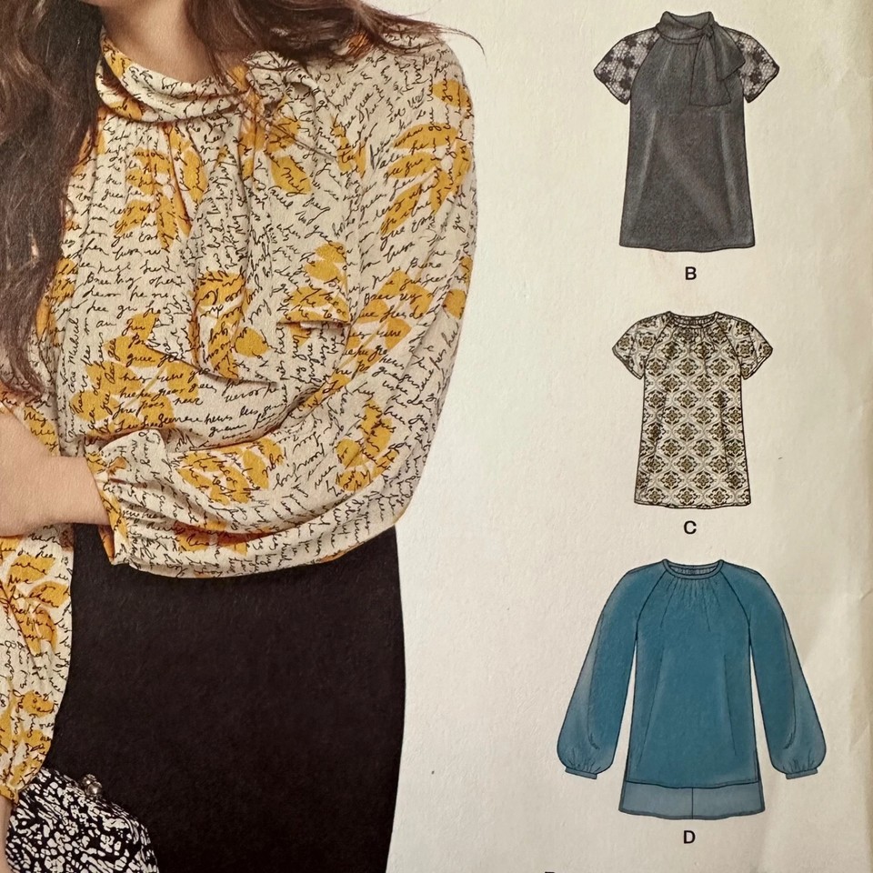 New Look Sewing Pattern 6471 BLOUSE TOPS Sleeve & Neck Variations Size ...