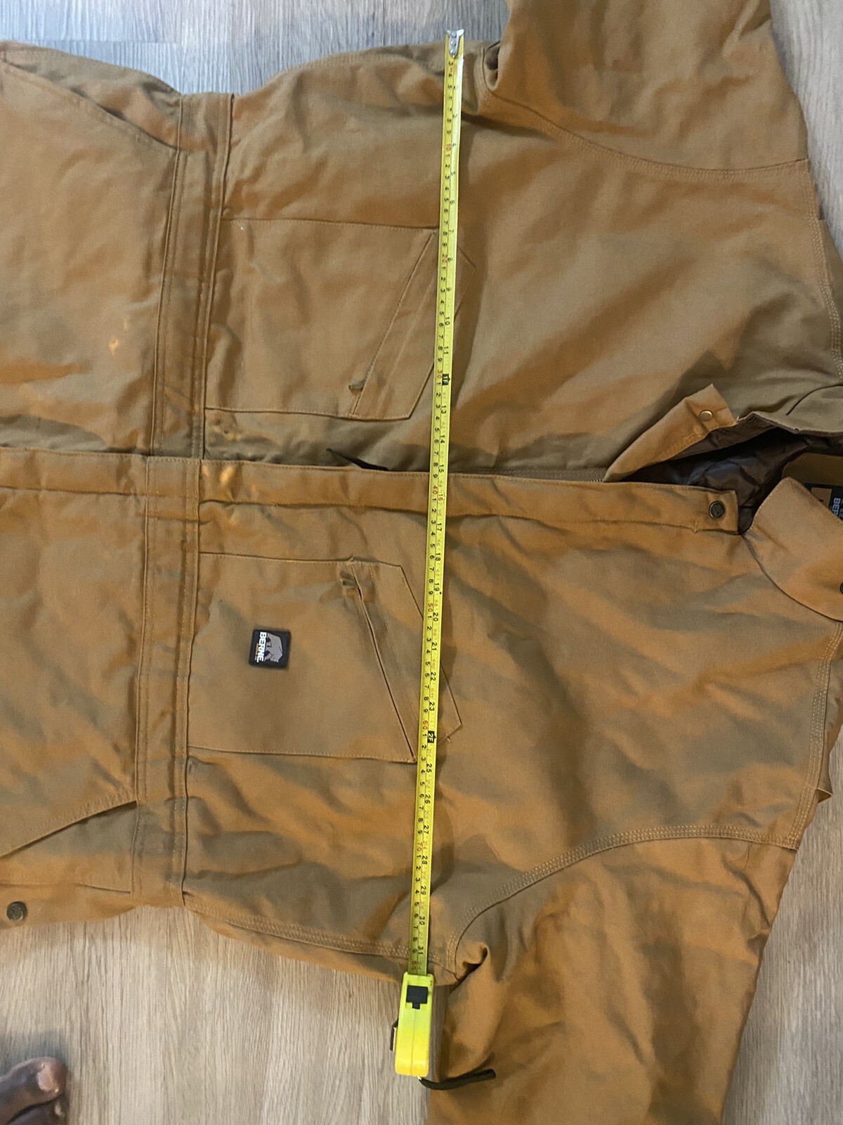 BERNE Full Zip Up Straight Leg Tan Insulated Workwear Coveralls Men's ...