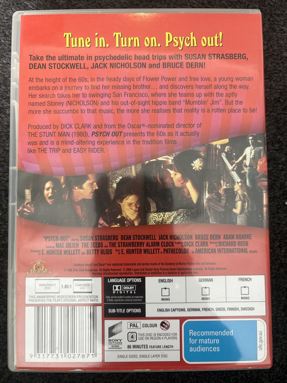 Psych-Out (DVD, 1968) Jack Nicholson Drug Comedy Classic Rare ...