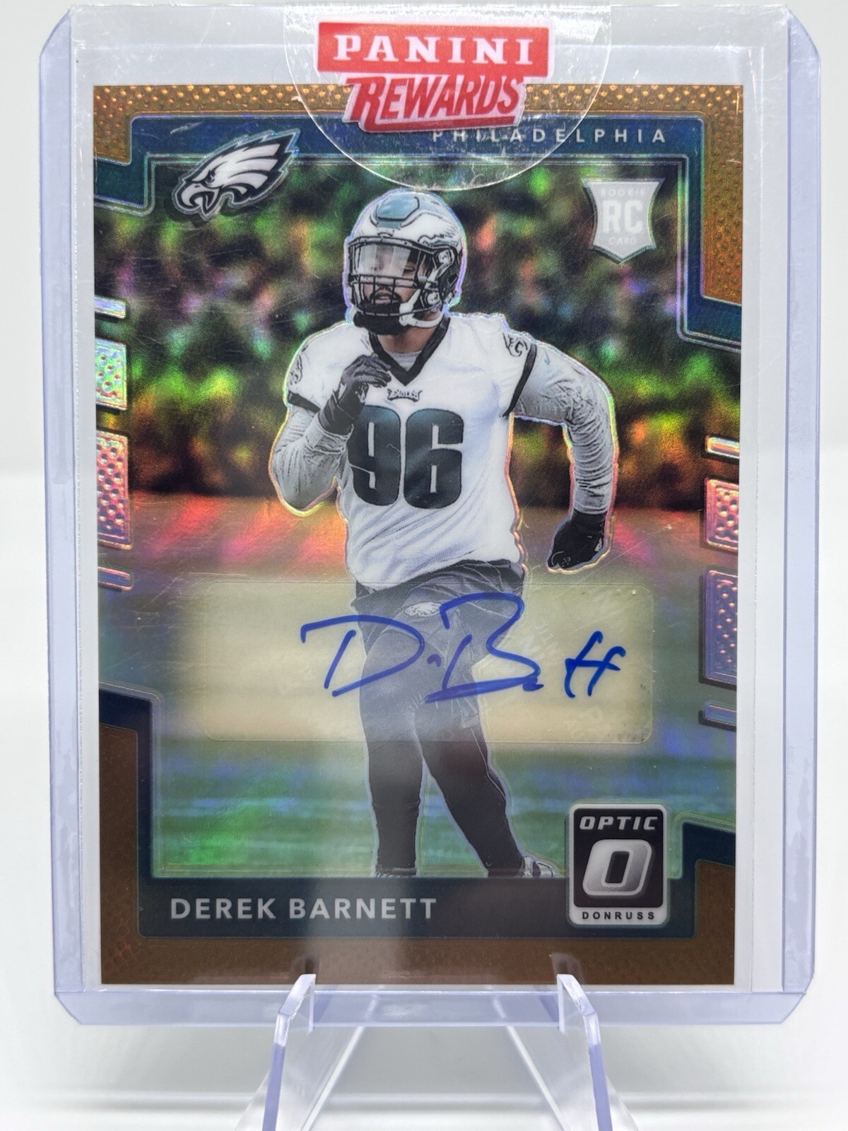 2017 Optic Derek Barnett Bronze Rookie Auto No. 108 Philadelphia Eagles ...