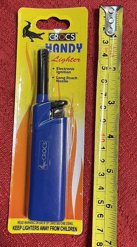 Crocs Handy Lighter Electronic Ignition Pre-Adjusted Flame Long Reach ...
