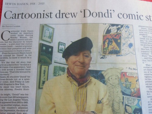 1918-2015 IRWIN HASEN OBITUARY CARTOONIST DREW DONDI COMIC STRIP | eBay