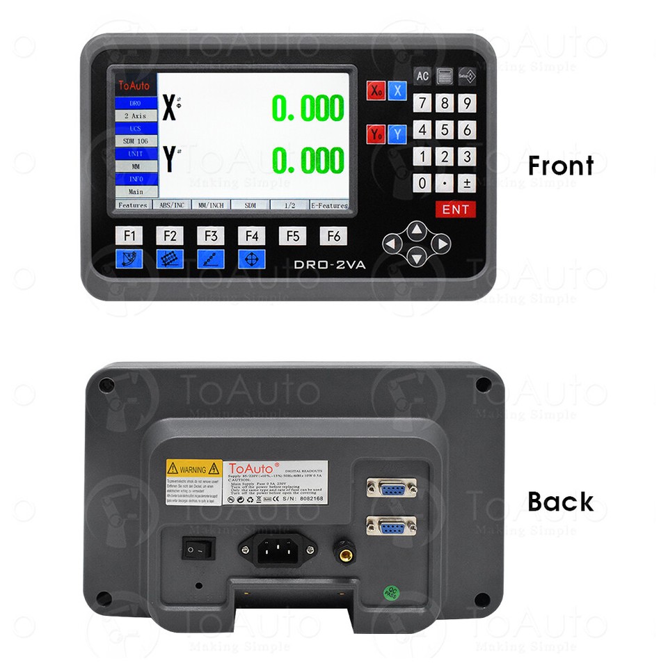 TOAUTO LCD Digital Readout 2 Axis DRO Display+2PC Linear Scale ...