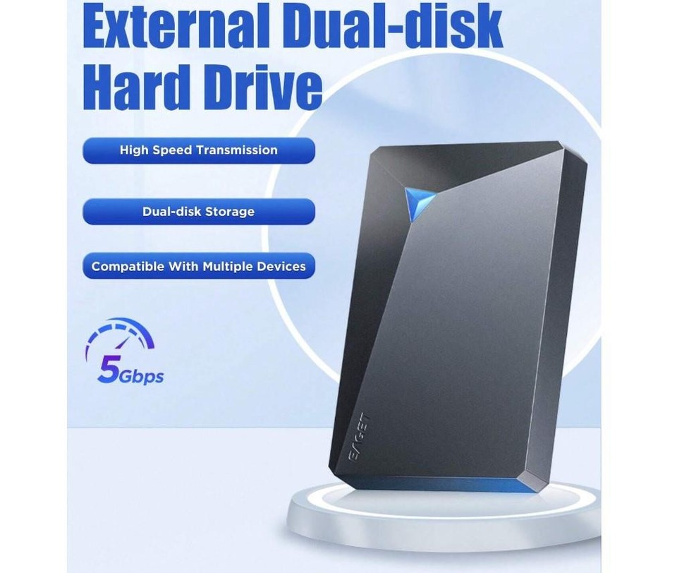 1TB Portable External Hard Drive Ultra Slim 2.5" USB 3.0 HDD Compatible ...