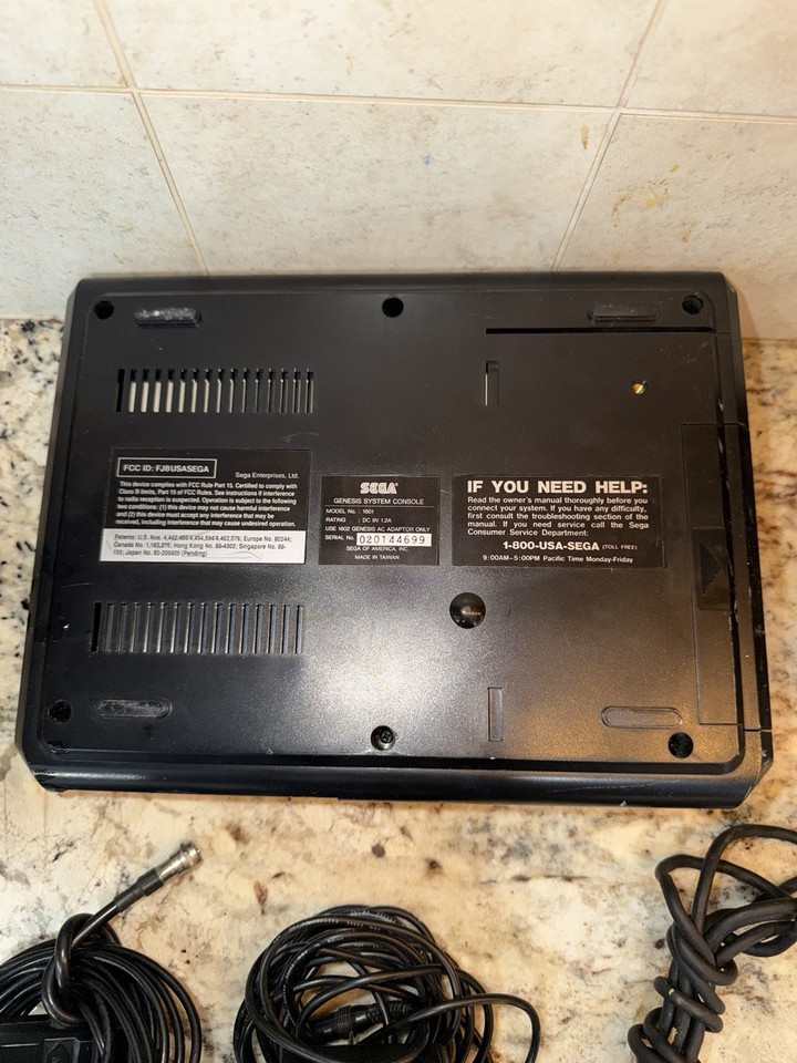 Sega Genesis Model 1 Original Console Black With Controller Power Plug ...