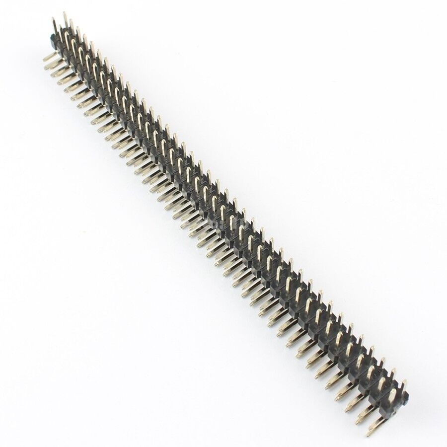2Pcs 2.54mm Pitch 2x40 Pin 80 Pin Double Row Right Angle Male Header ...