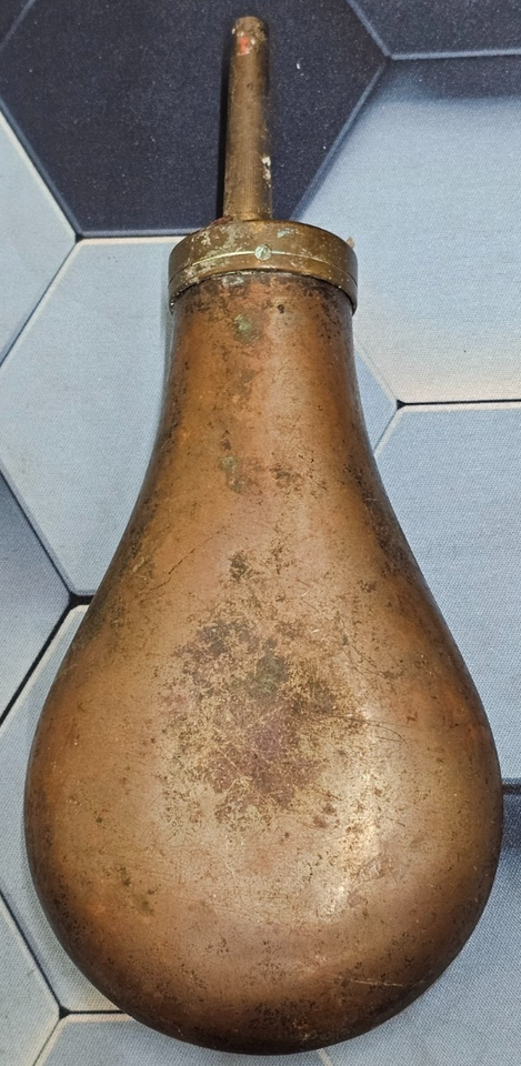 Vintage Black Powder Or Shot Brass Copper Canister Flask 8 Inch Made In ...