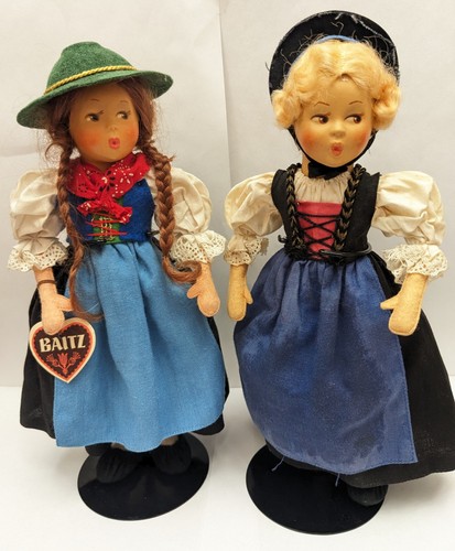 Two Vintage Baitz Dolls 9" Tirol II Austria and Bern Switzerland | eBay